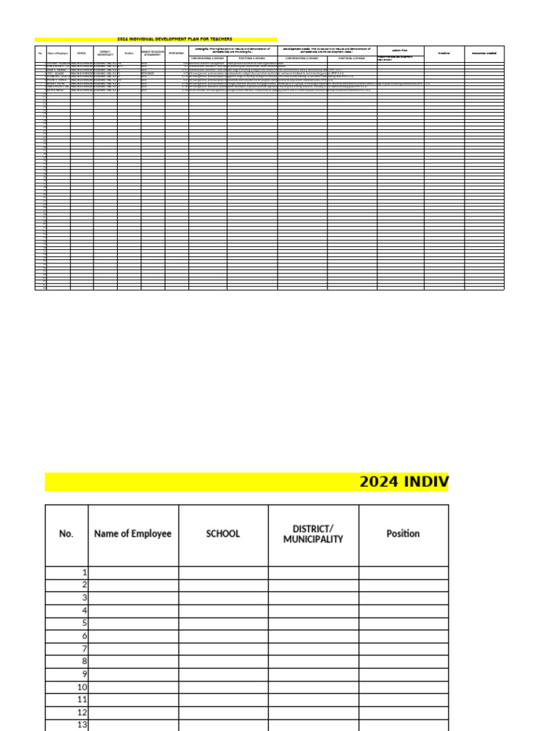 Consolidated INDIVIDUAL DEVELOPMENT PLAN IDP 2024 | PDF