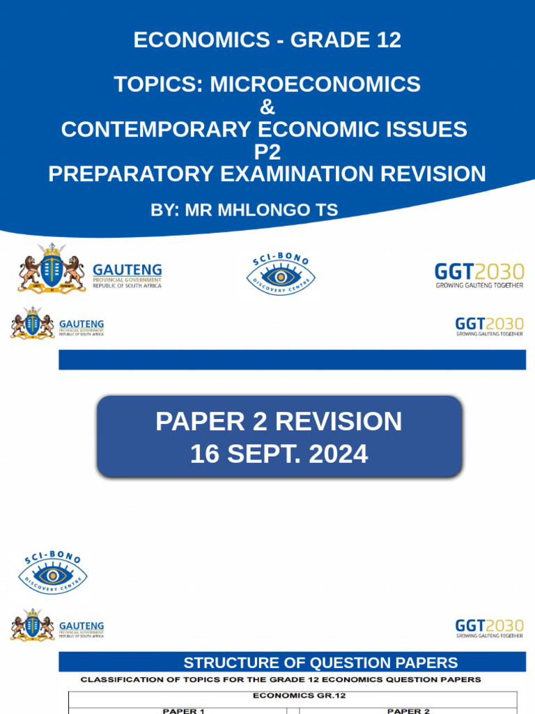 Grade 12 Economics Exam Revision Guide | PDF | Cost Of Living | Finance ...