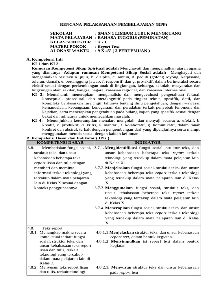 RPP 3.8 & 4.8 (Report) | PDF