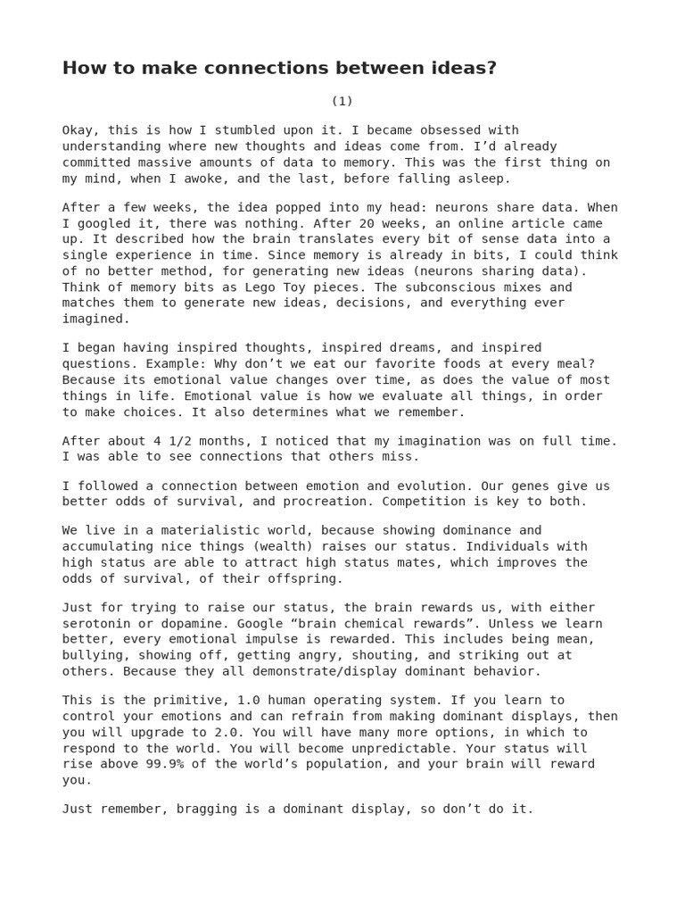 How to make connections between ideas | PDF