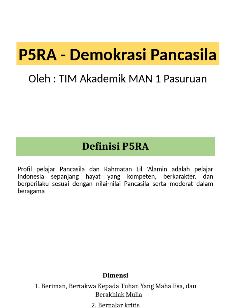 P5RA DEMOKRASI PANCASILA - Rev | PDF | Formas de gobierno | Crecimiento personal y profesional