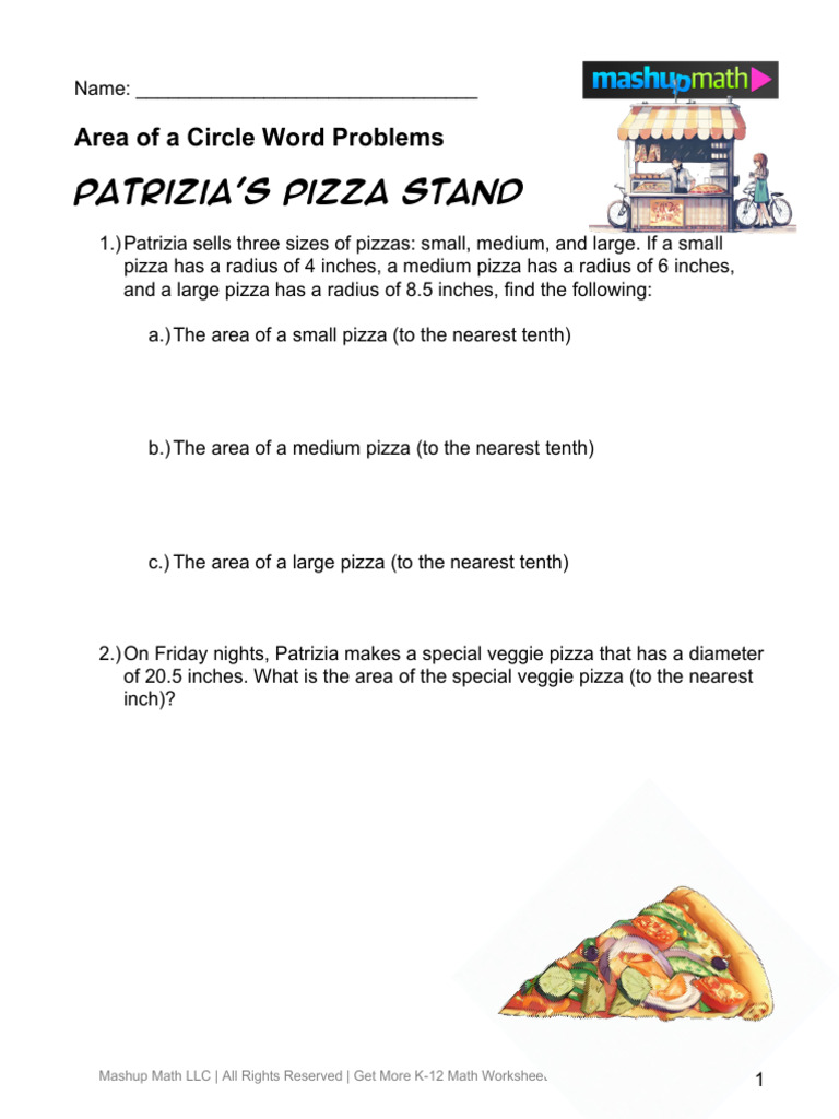 Area of A Circle Word Problems (A) | PDF