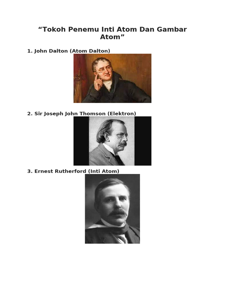 Tokoh Penemu Inti Atom Dan Gambar Atom | PDF