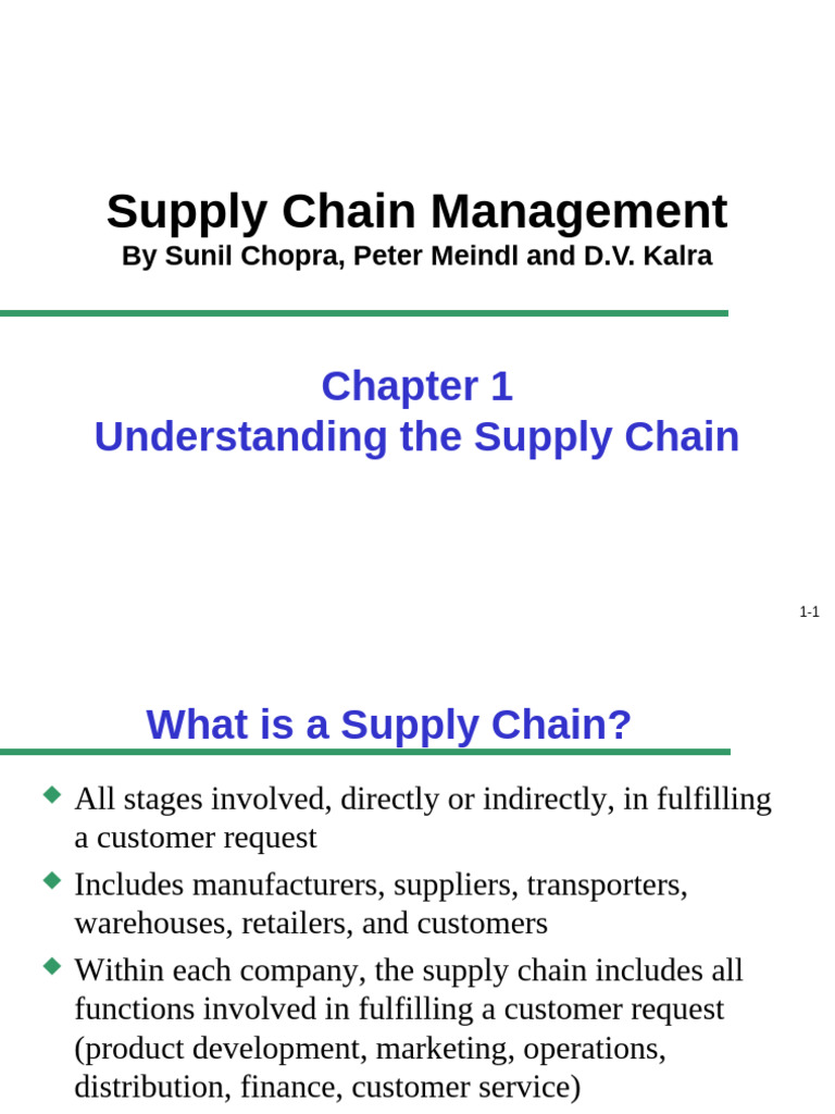 Chapter 1 Understanding the Supply Chain | PDF Chapter 1 Understanding the Supply Chain | PDF
