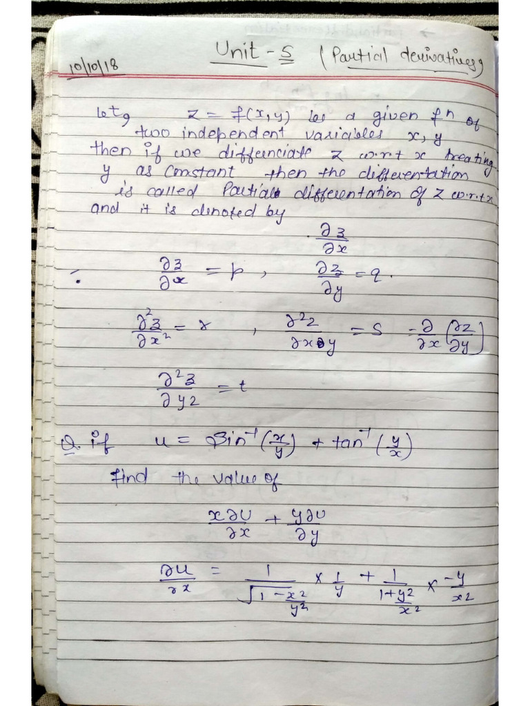 Maths1sem Partial Derivative Pdf 8460