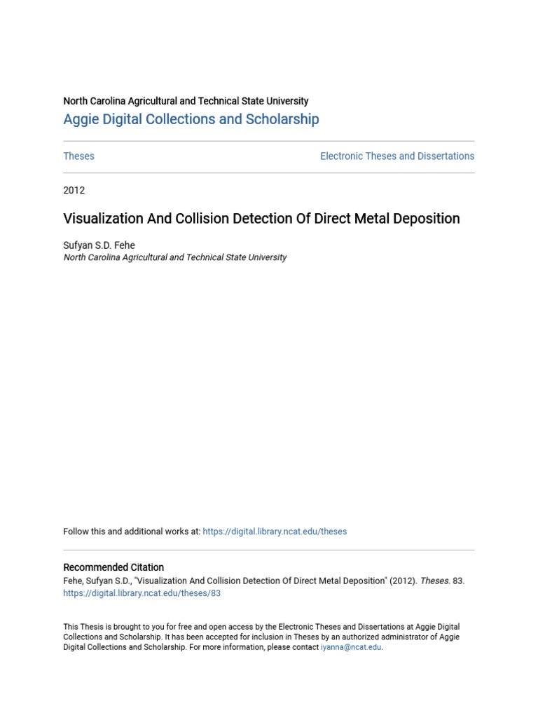 Visualization and Collision Detection of Direct Metal Deposition | PDF