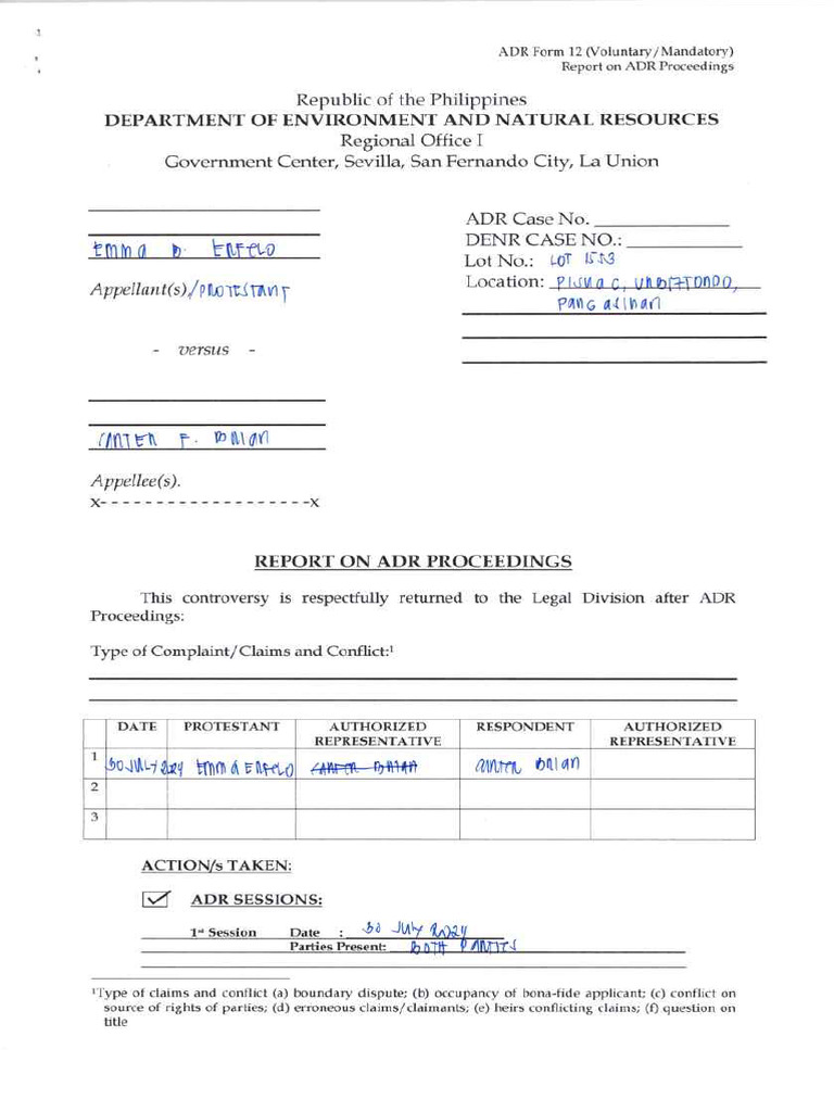 Report On ADR Proceedings | PDF