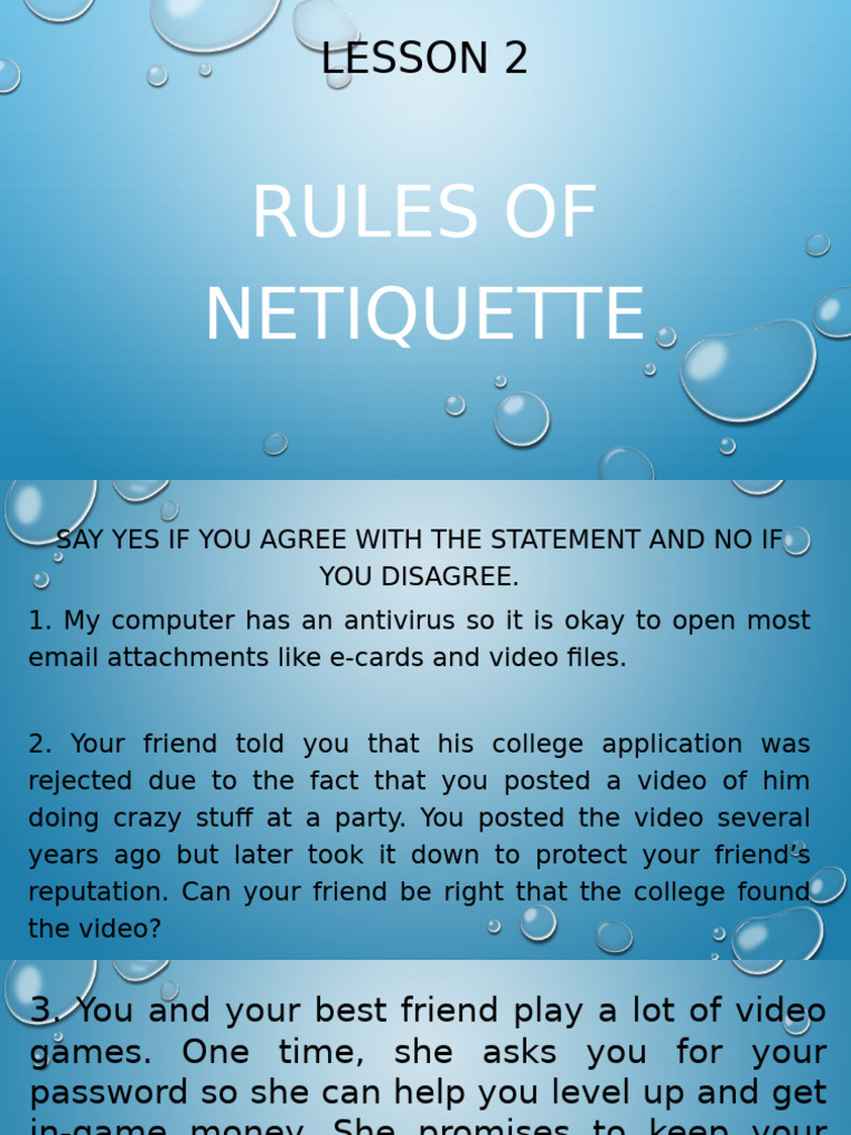 Lesson 2 Rules of Netiquette1 | PDF