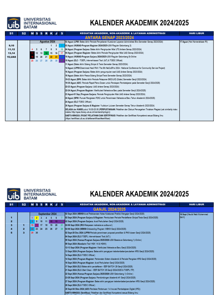 Calender Akademik | PDF