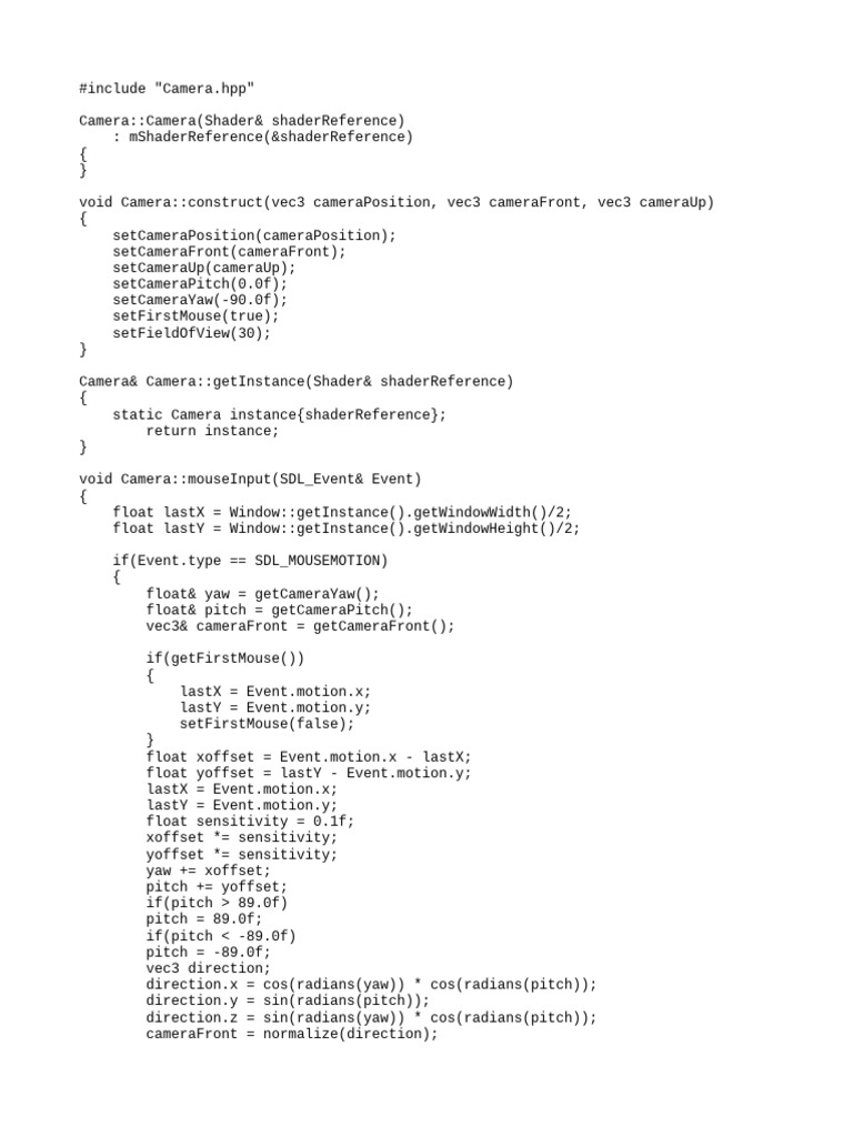 #Include Camera - HPP | PDF