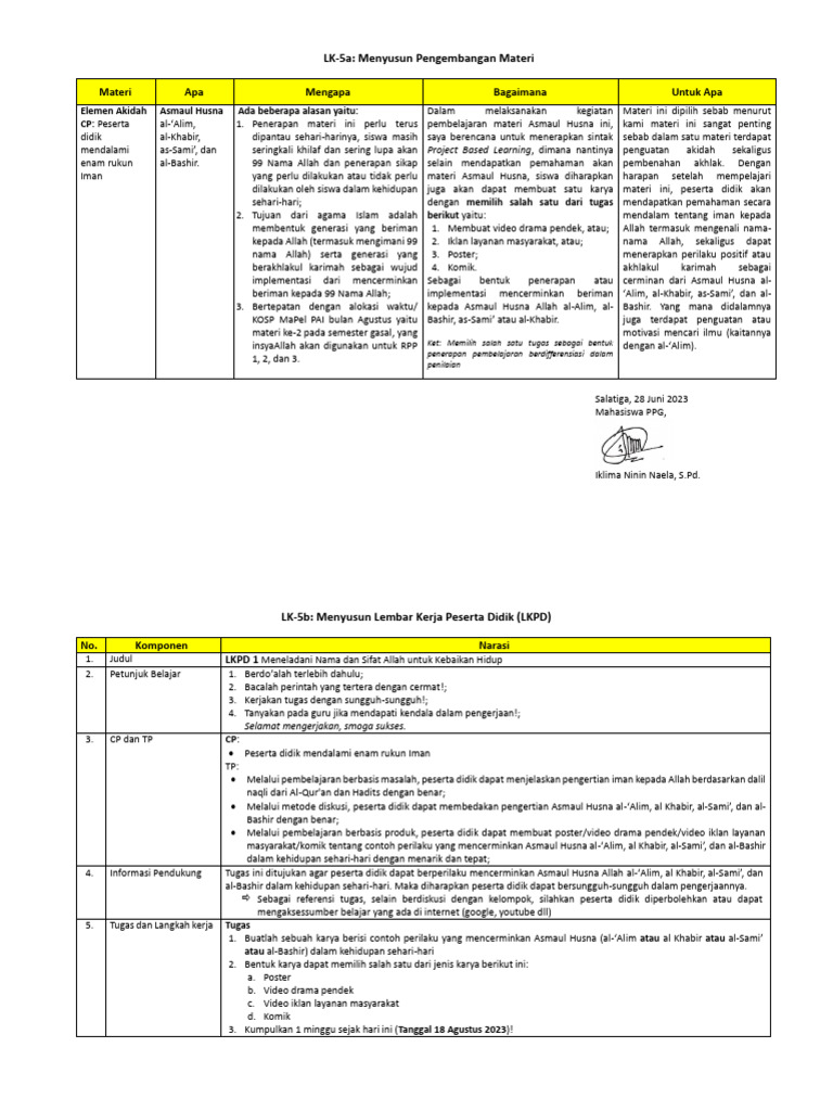 Menyusun Pengembangan Materi, LKPD, Dan Media Digital | PDF