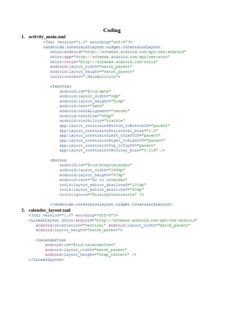 Coding Calender | PDF