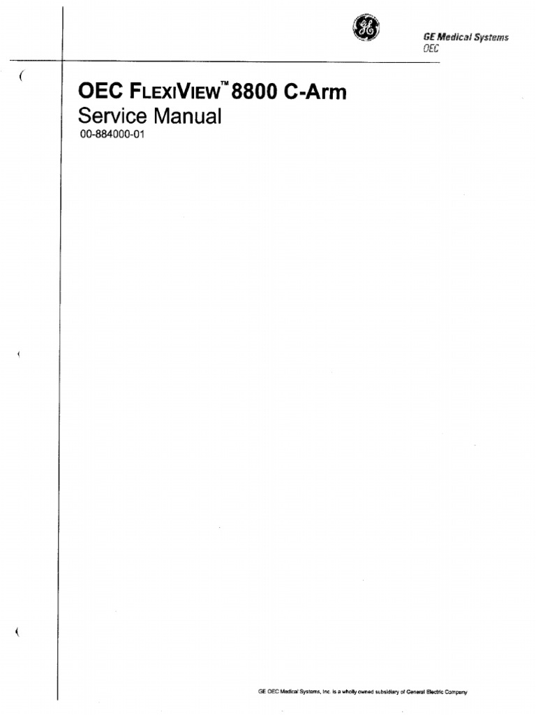 (Service Manual) OEC FlexiView 8800 C-Arm (GE) | PDF