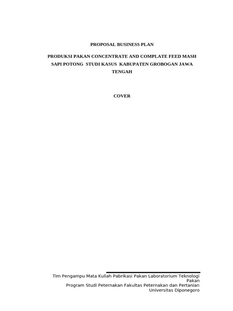 PROPOSAL BUSINESS PLAN | PDF