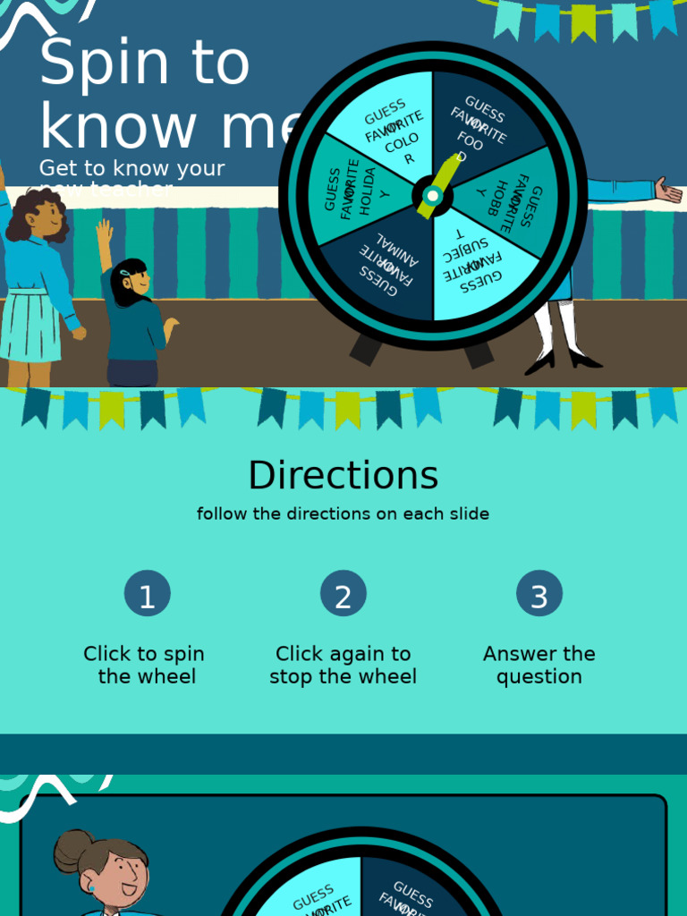 Get To Know Me Meet The Teacher Game Presentation in Blue and Green ...