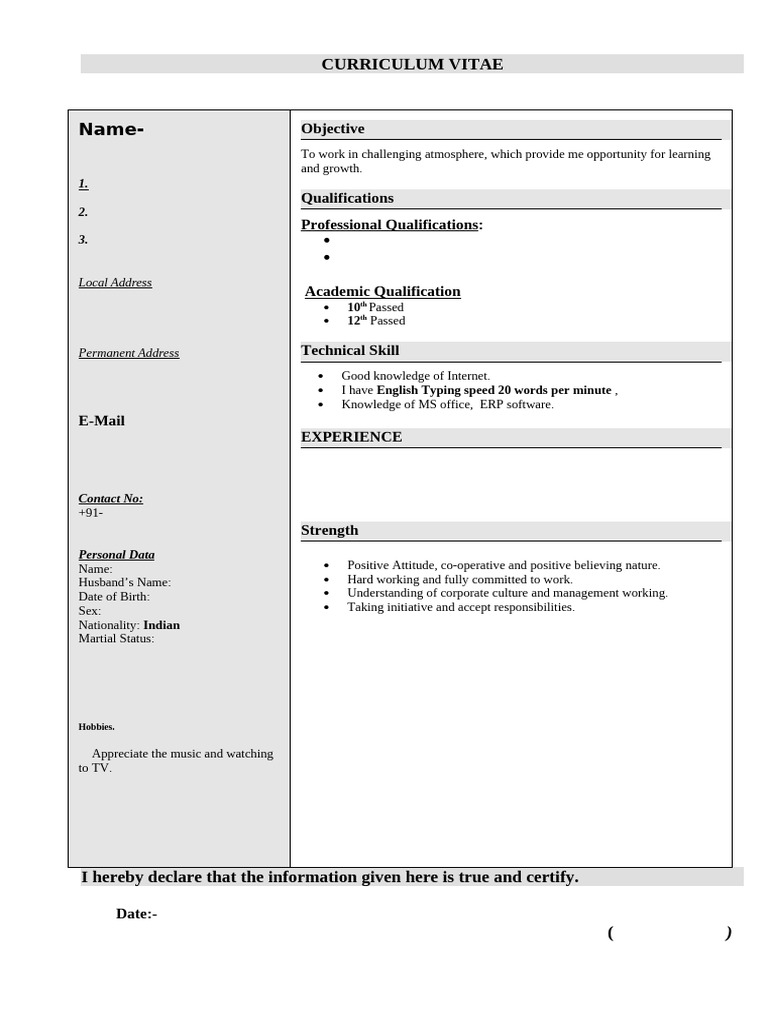 Curriculum Vitae | PDF