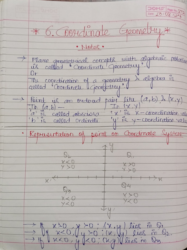Coordinate Geometry, Class 10 | PDF
