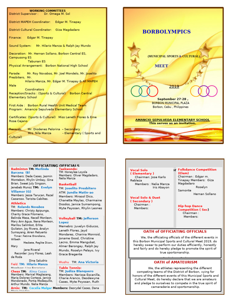 Municipal Meet Program | PDF