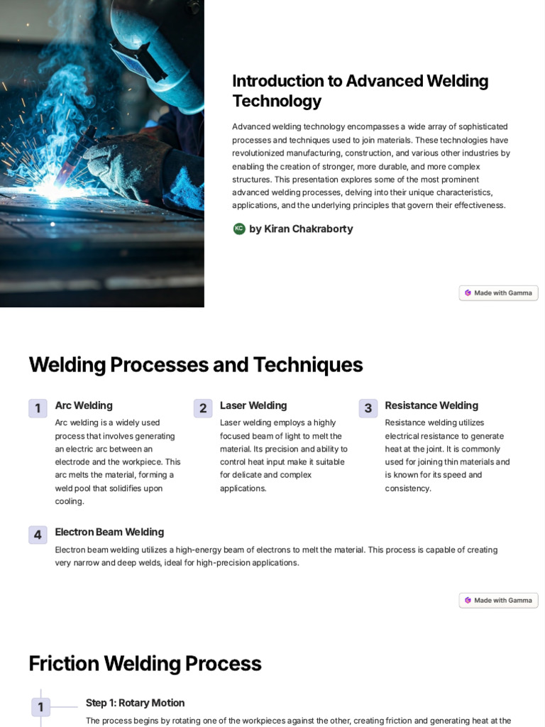 Introduction to Advanced Welding Technology | PDF