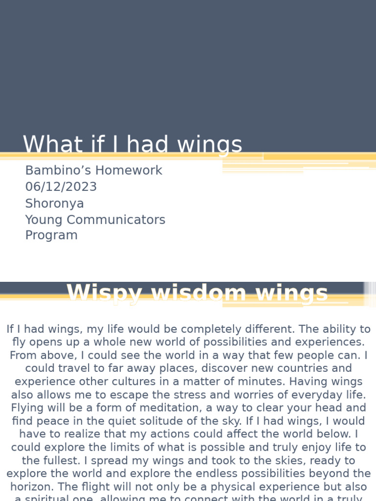 What If I Had Wings | PDF