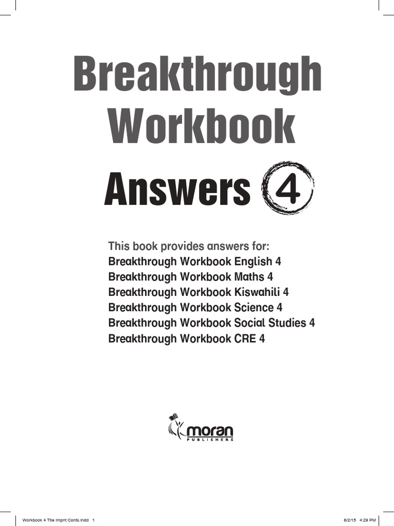 Breakthrough Answer Book 4 Min | PDF