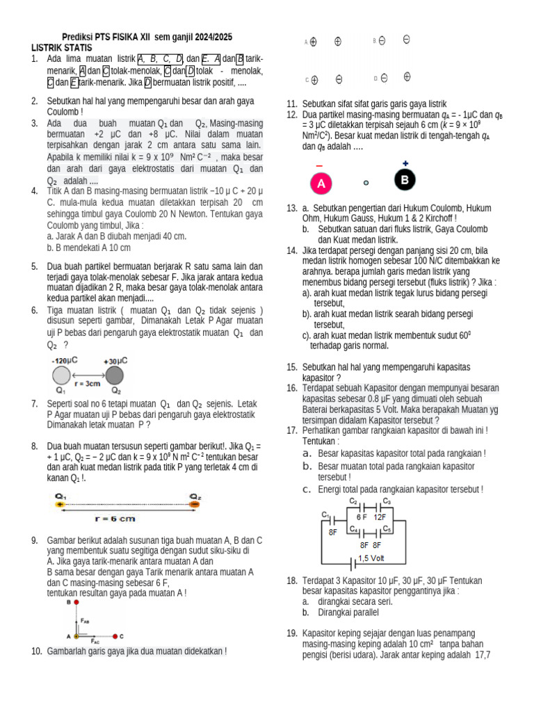 TUTI W LATIHAN PTS FISIKA XII Sem Ganjil | PDF