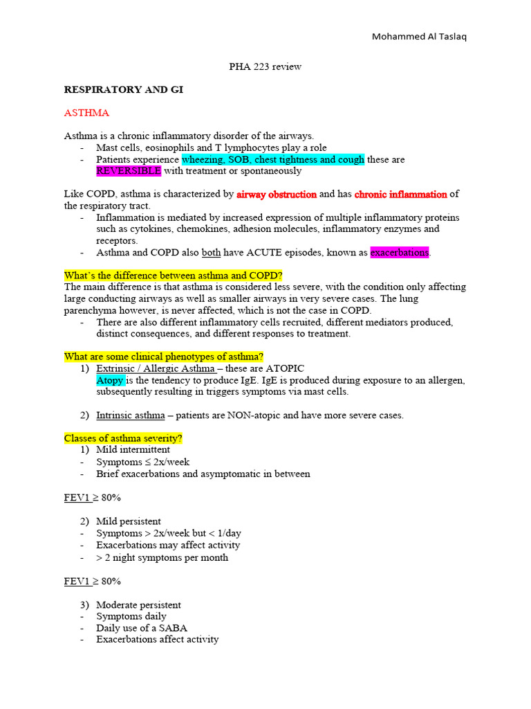 PHA 223 Review-1 | PDF