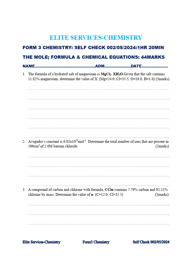 Elite Services Mole Selfcheck 002.05.2024fnaw | PDF