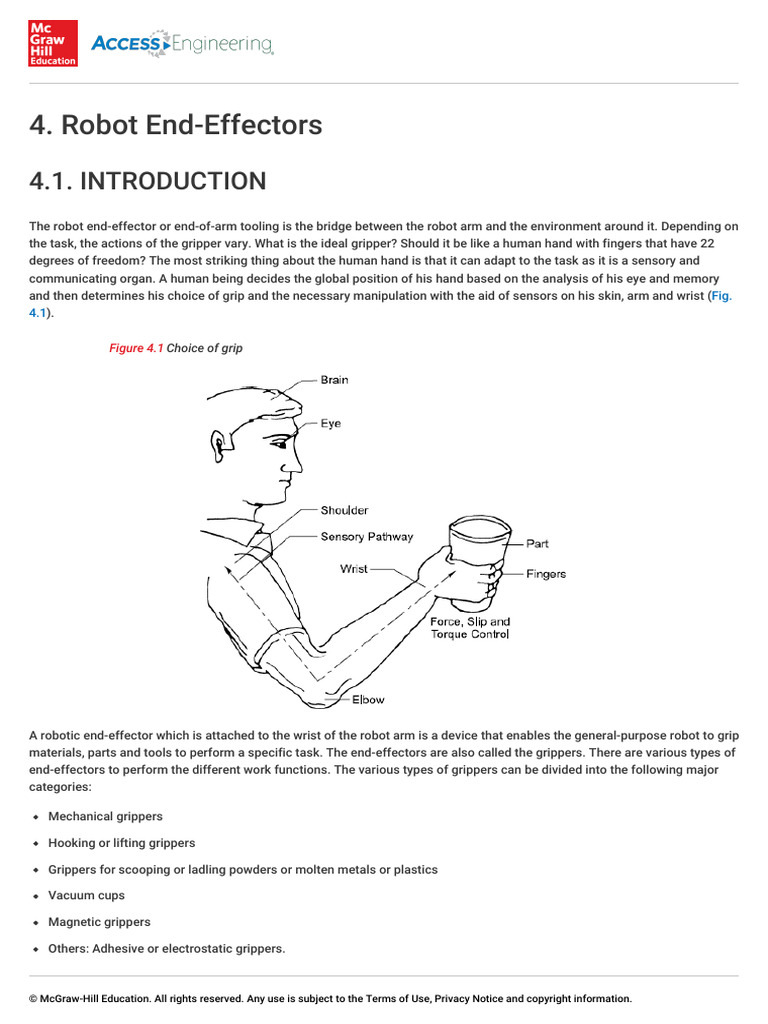 Chapter 4 Robot-End-Effectors | PDF