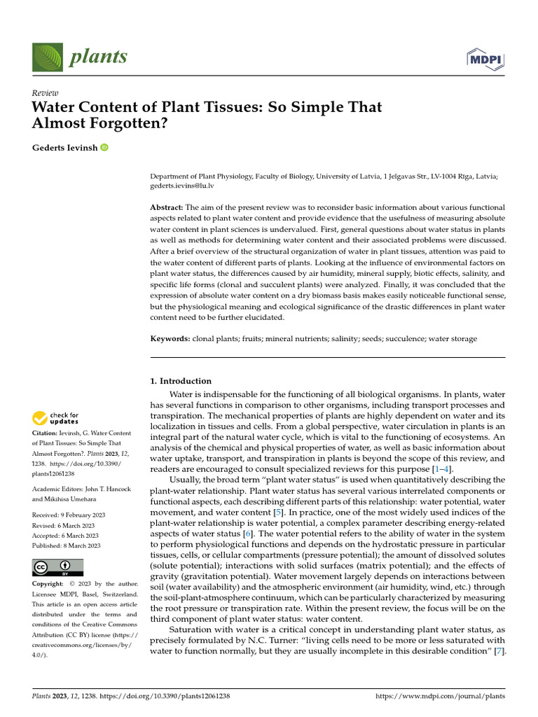 Contain Plant of Water | PDF