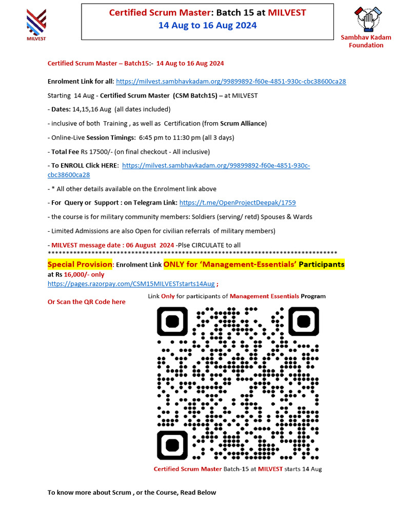 Scrum Master Batch15 - SPL Provision | PDF