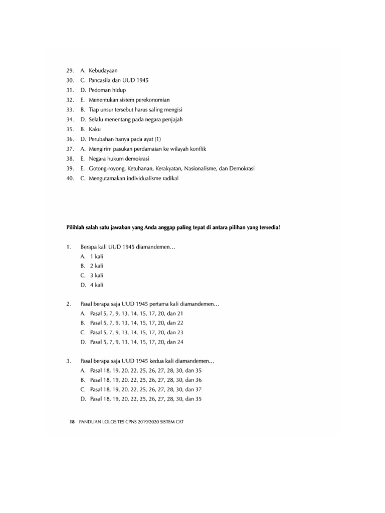 TWK 2 Latihan UUD 1945 | PDF