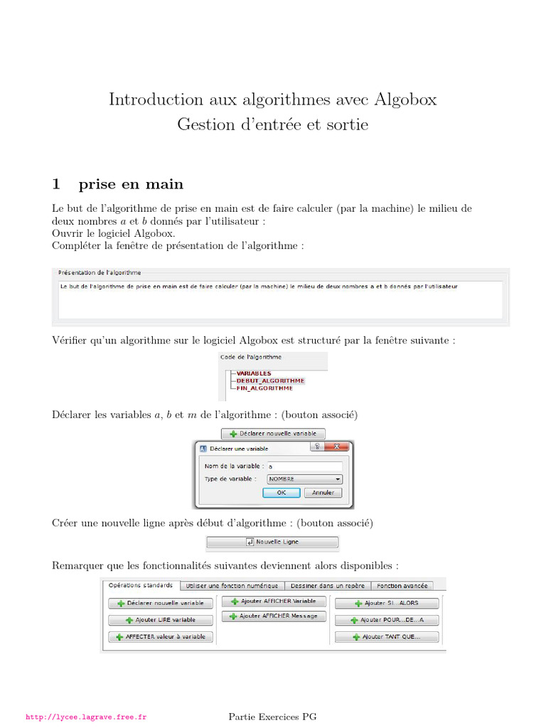2nde Algobox Introduction | PDF | Computers