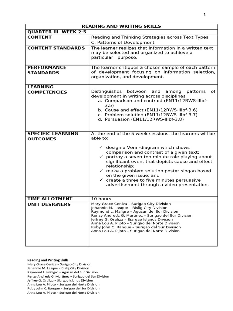 TG - Competency (Patterns of Development Cont.) | PDF