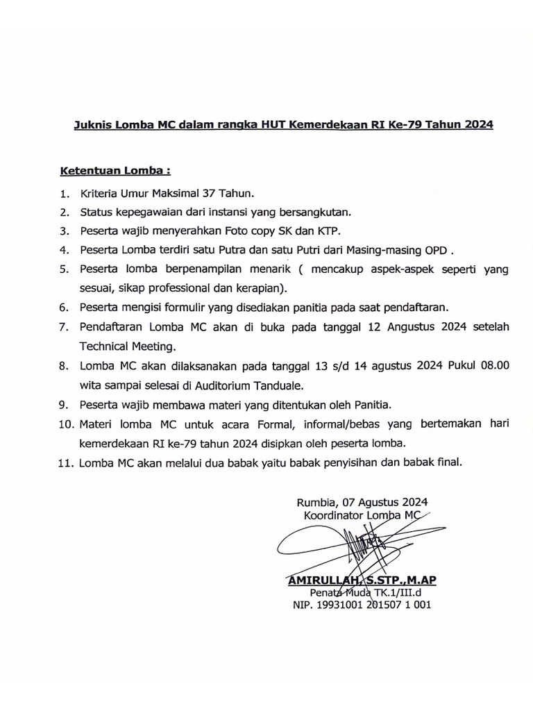 Juknis Lomba MC | PDF