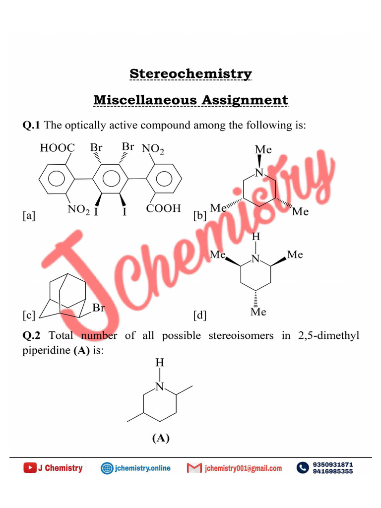 2658779-Stereochemistry Miscellaneous Assignment | PDF