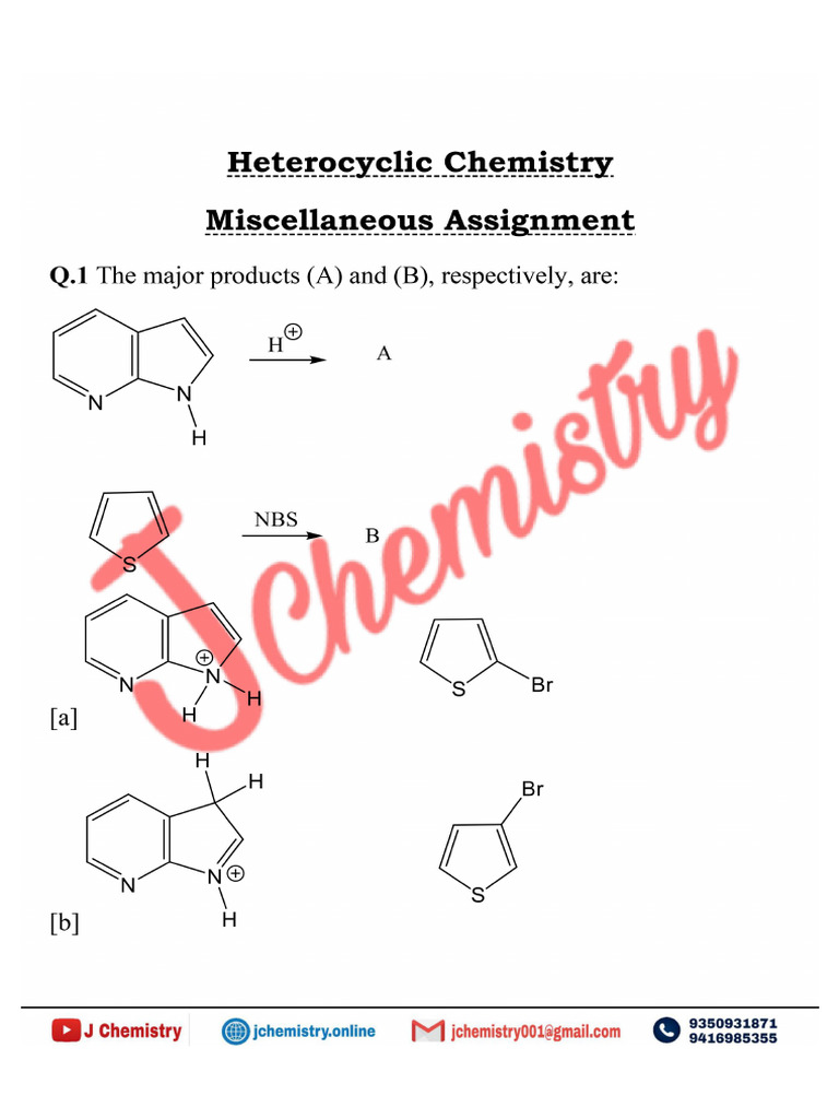 2813679-Heterocyclic Chemistry Miscellaneous Assignment | PDF
