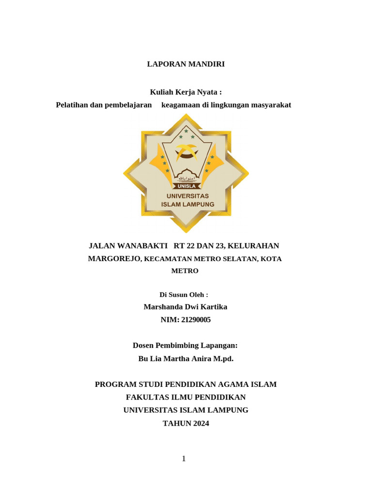 Laporan Mandiri KKN Manda | PDF