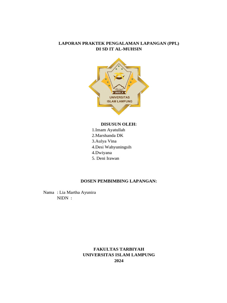 TARBIYAH - Format Laporan PPL Kelompok | PDF