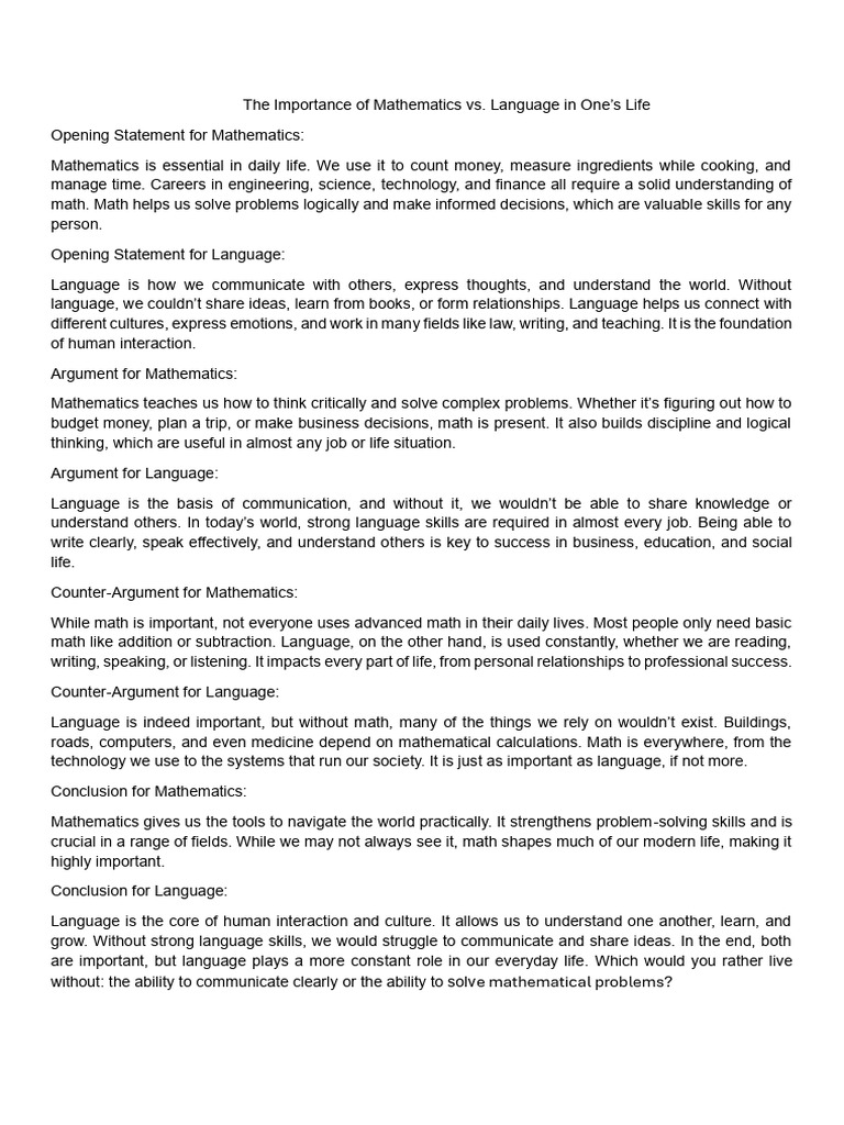 Debate | PDF | Mathematics | Career & Growth