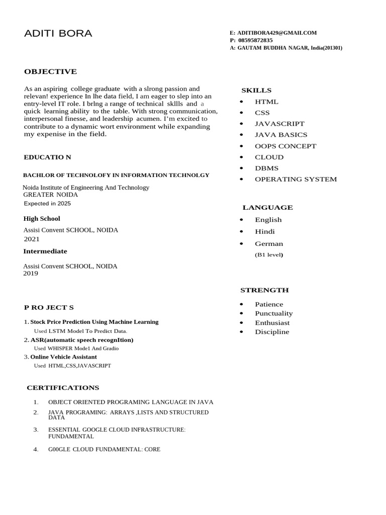 Aditi Resume Updated | PDF