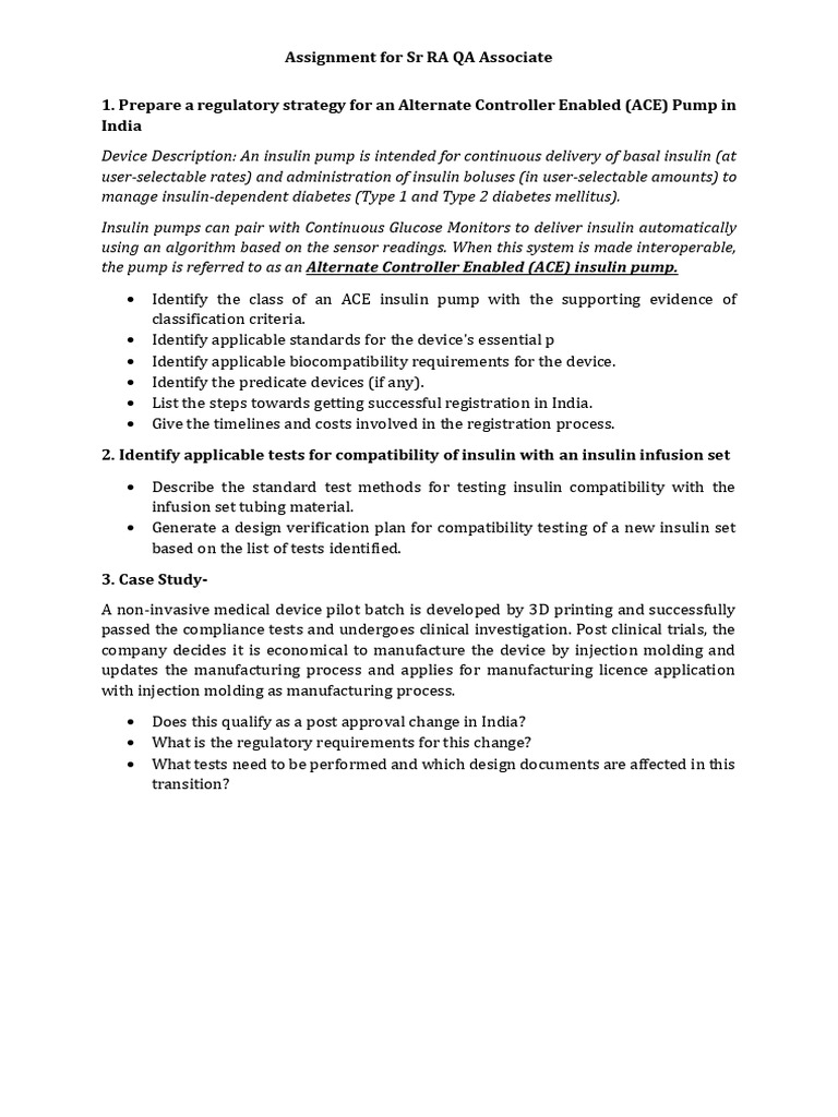 Assignment For SR RA Role | PDF