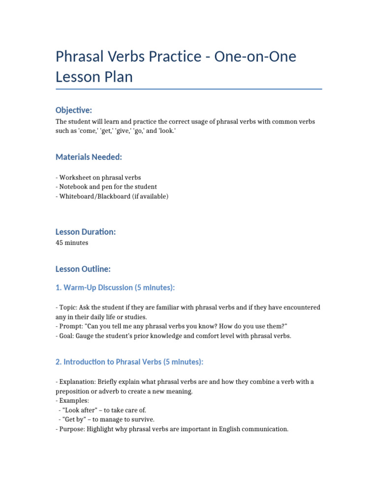 Phrasal_Verbs_Lesson_Plan_with_Prompt | PDF