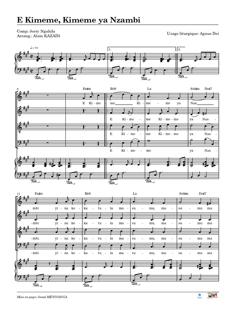 E Kimeme, Kimeme Ya Nzambi - Jerry Ngalula - Harm - Alain Kazadi | PDF