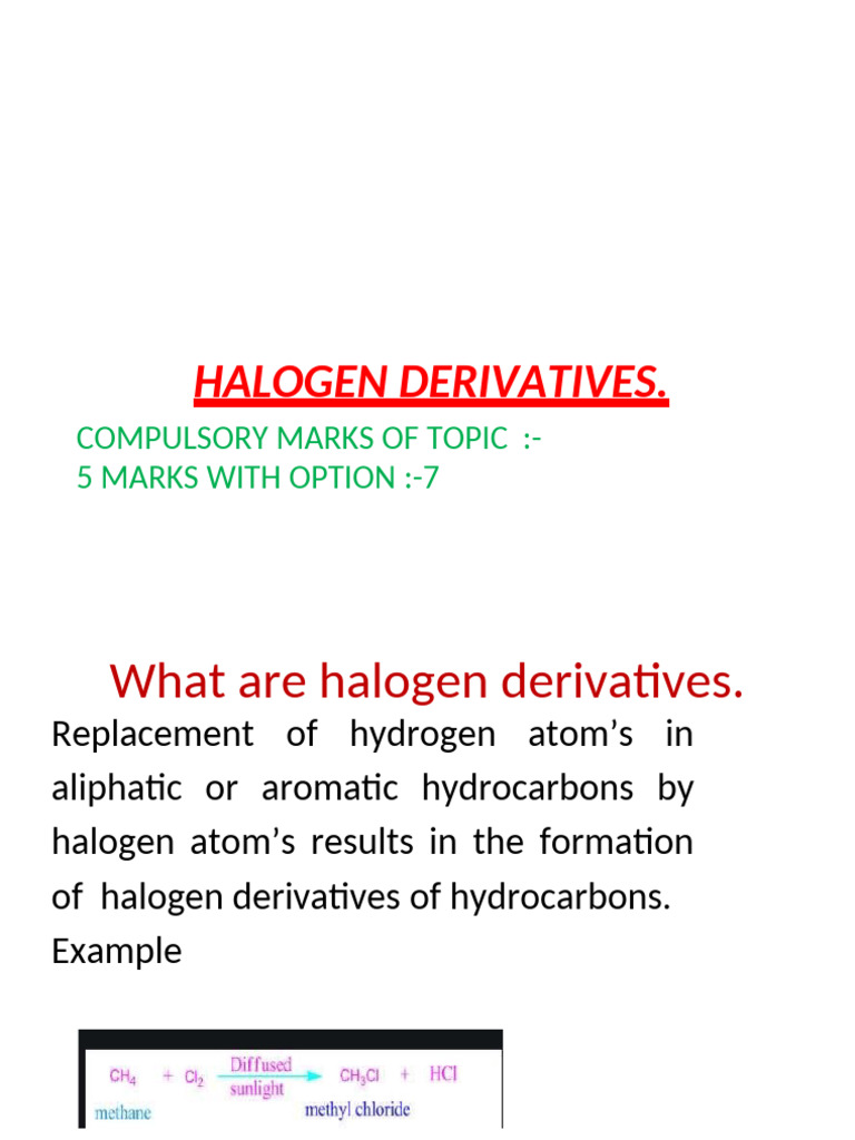 Halogen Derivatives | PDF