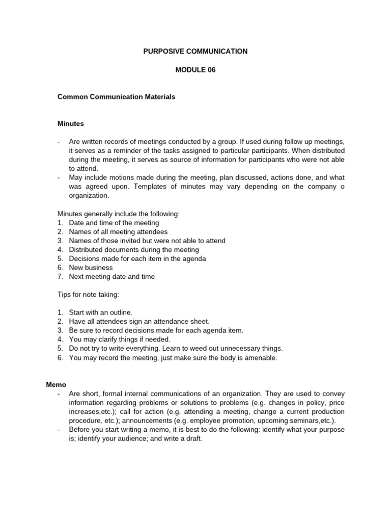 Purposive Communication Module 6 | PDF
