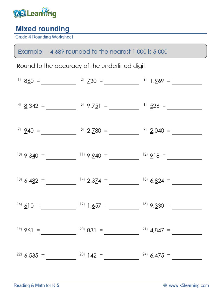 Grade 4 Mixed Rounding A | PDF