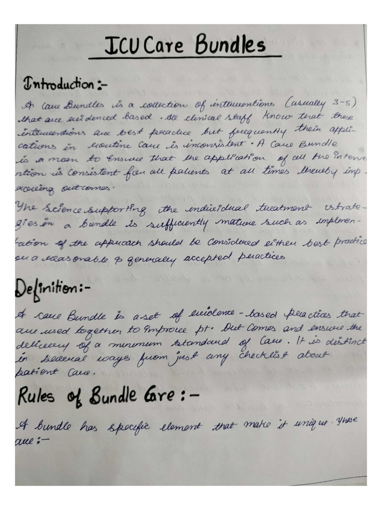 Icu Care Bundles | PDF