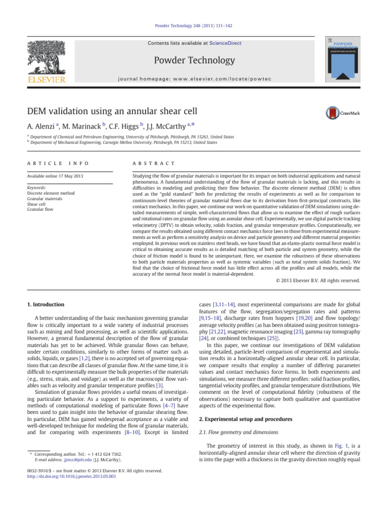 DEM Validation Using An Annular Shear Cell | PDF | Collision | Teaching ...