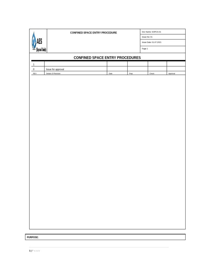 22 1 Confined Space Entry Procedure Pdf